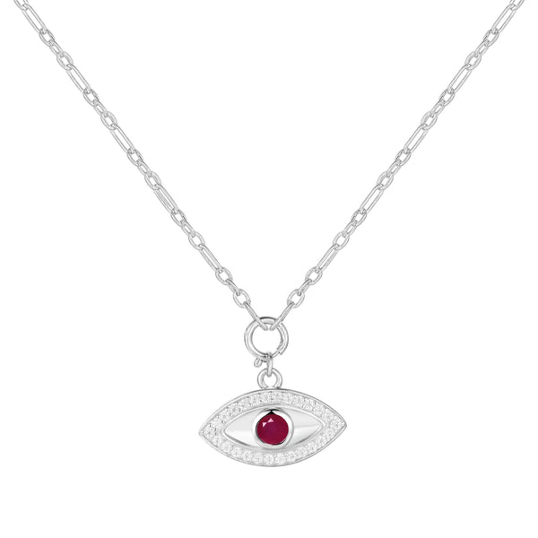 Ruby Evil Eye Necklace